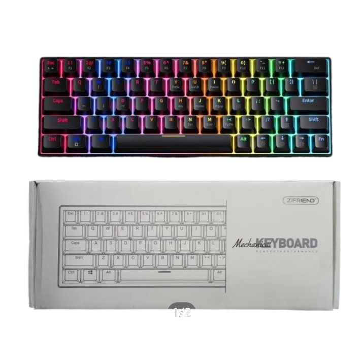 ZA646 Keyboard RGB USB Mechanical Gaming Keyboard 64 Keys Wired ...