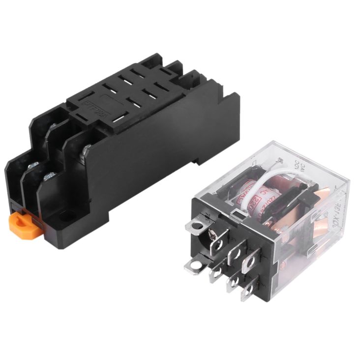 LY2NJ HH62P-L JQX-13F 220V AC Coil DPDT Power Relay 8 Pin w PTF08A ...