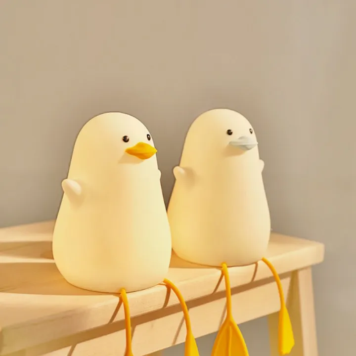 LED Night Light For Kids Cute Seagull Animal Washable Silicone Bedside ...