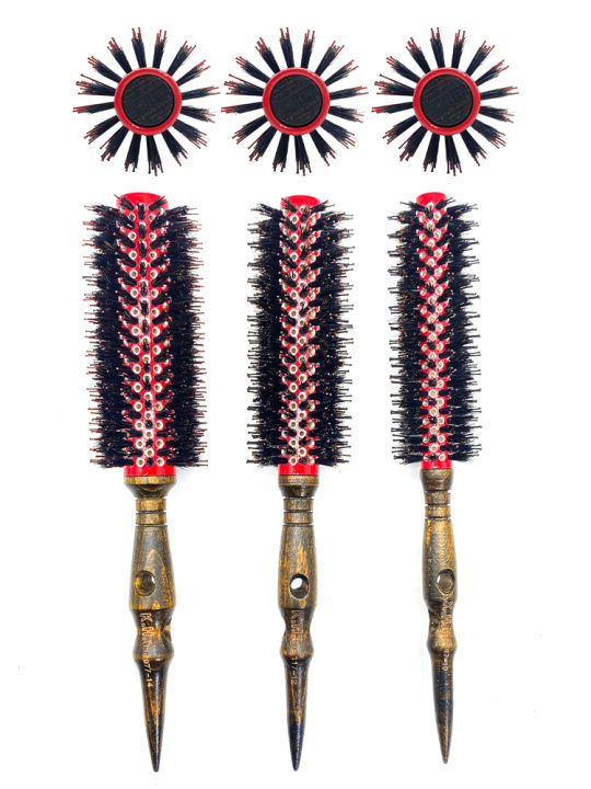 Tools: Combing Tools, Bristle Round Brushes, Anti-Static Wood Round ...