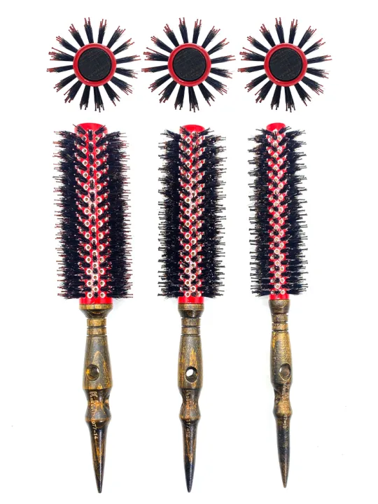 Tools: Combing Tools, Bristle Round Brushes, Anti-Static Wood Round ...
