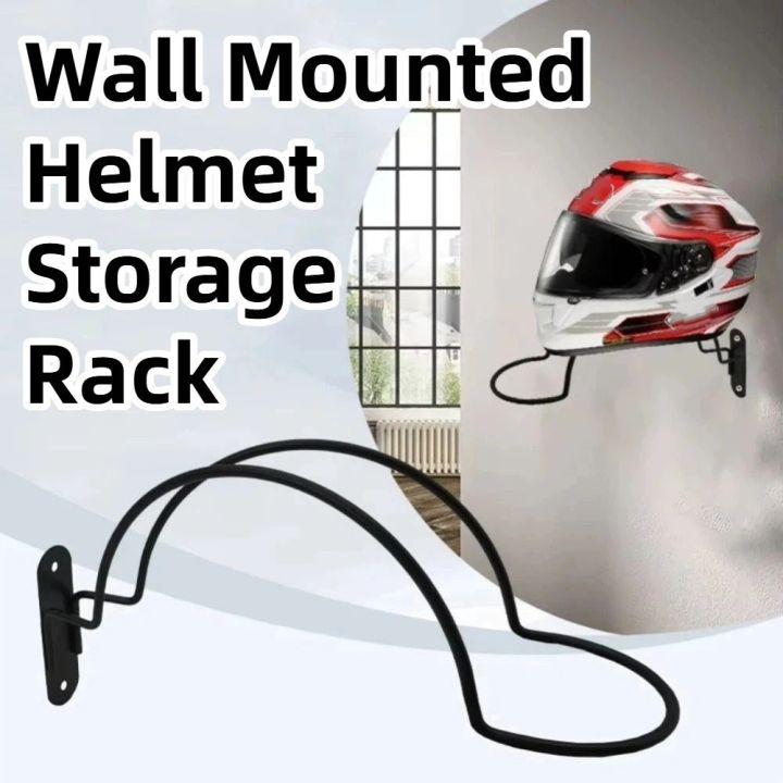 Universal Fit Metal Hanger Wall Helmet Storage Rack Durable Space ...