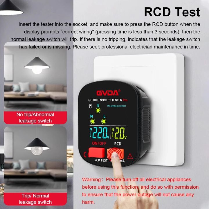 Polarity Plug EU Tester Socket Test Voltage Tester GVDA Socket Pro ...