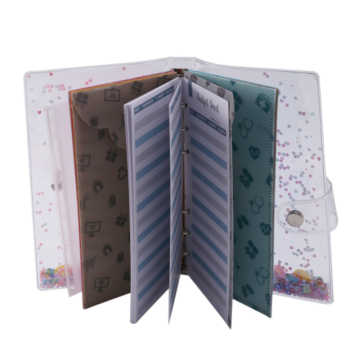 58 Pieces Glitter Binder Cover A6 PVC Binder Cover Sets 4 Sheets Label ...