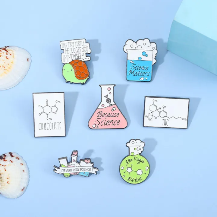 Metal Science Badge 1pcs Creative Brooch Personalized Enamel Chemistry ...
