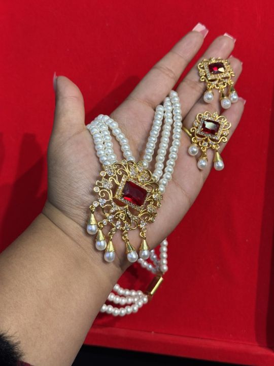 Gold Design Mini Haar Set Gold Plated Necklace For Women | Daraz.com.np