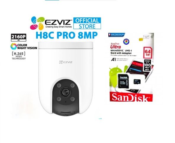 Ezviz H8c Pro 8MP 4K Outdoor Pan & Tilt Wired/Wireless CCTV Camera With ...