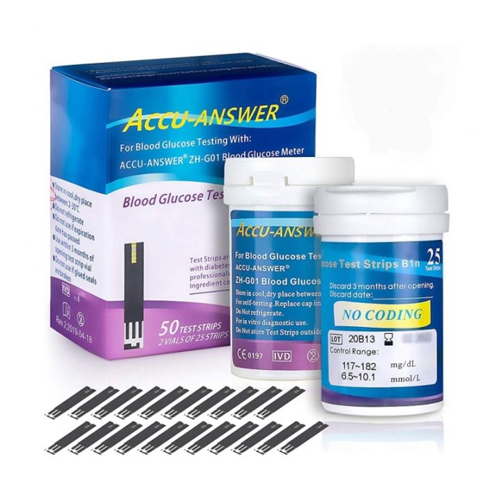 Accu Answer Blood Glucose Test Strips 50Pcs | Daraz.com.np