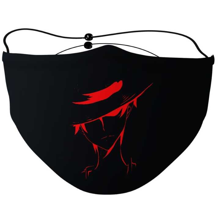 Strawhat Luffy Anime One Piece Face Mask, 5 Layers Mask For Unisex ...