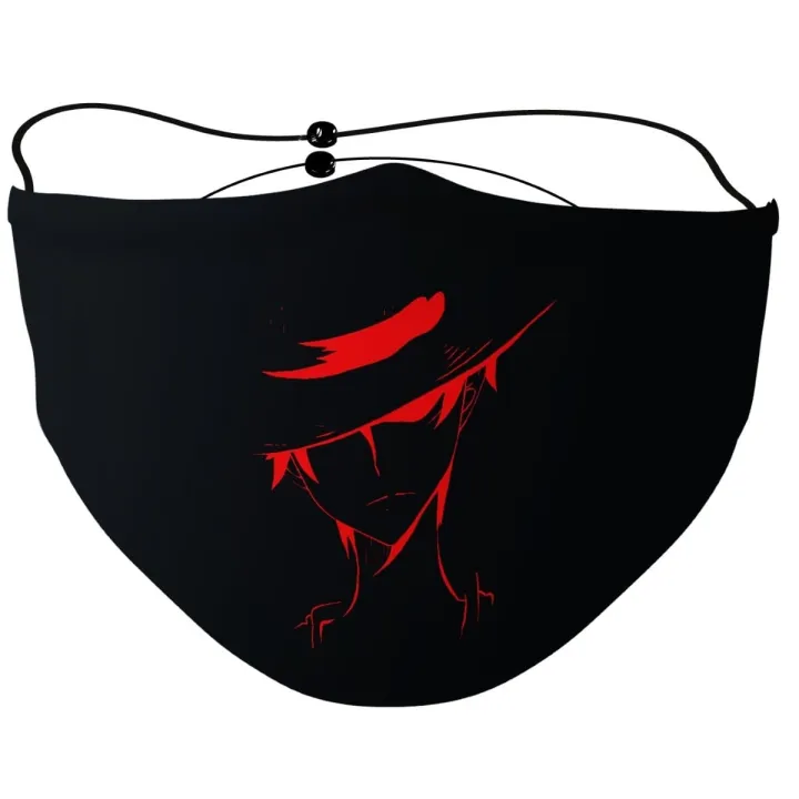 Strawhat Luffy Anime One Piece Face Mask, 5 Layers Mask For Unisex ...