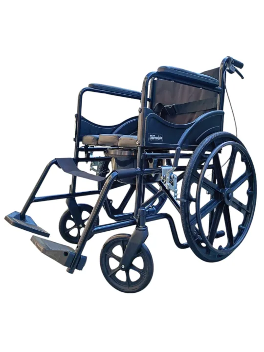 NEOLIFE Commode Wheel Chair With Extra Pad 18 Inch Seat Width 24 Inch ...