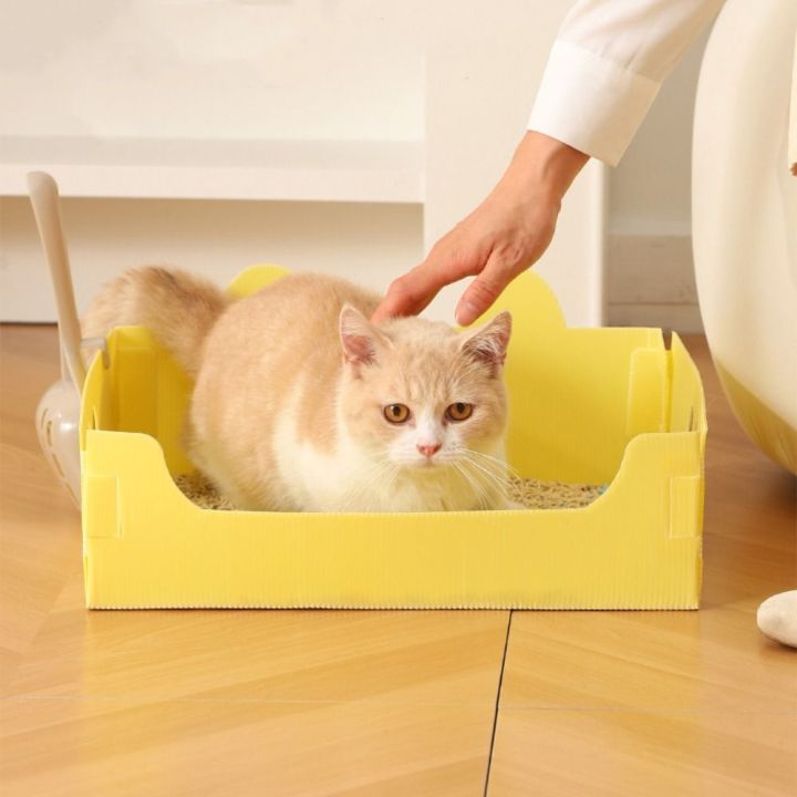 Portable Waterproof Disposable Cat Litter Box Cat Ear Shape Open Top ...
