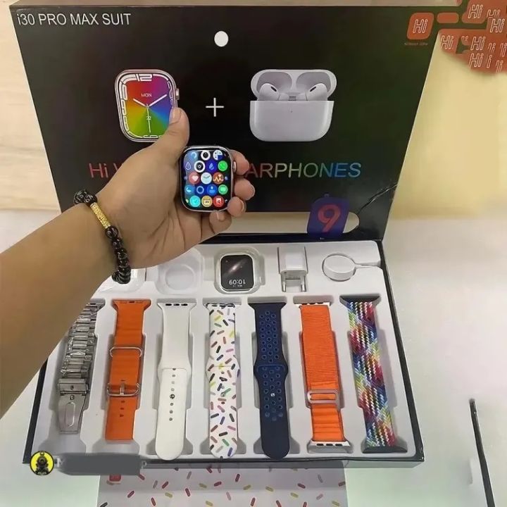 i30 Pro Max Suit Hi watch 9 Ultra 11 in 1 Set Smart Watch With Free ...