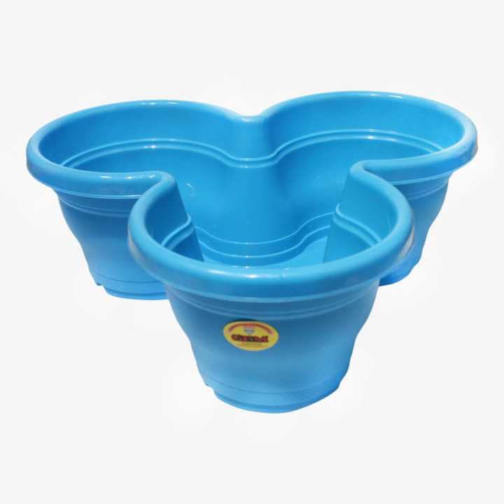 Gem Plasticware Blue 3 In 1 Gamala/ Flower Pots (8012) | Bucket Planter ...