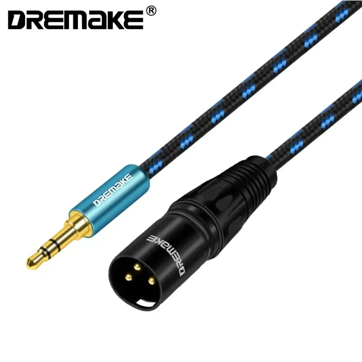DREMAKE Aux 3.5mm Male to XLR 3-Pin Male Plug Audio Cable XLR to 1/8 ...