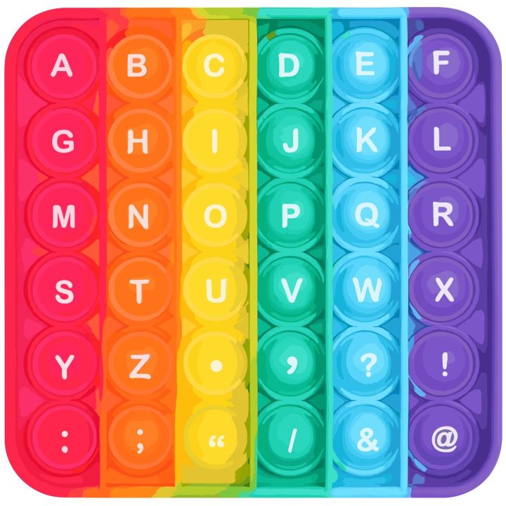 Square Silicone Simple Pop Toy | Sensory Alphabet Number | Anti-Anxiety ...