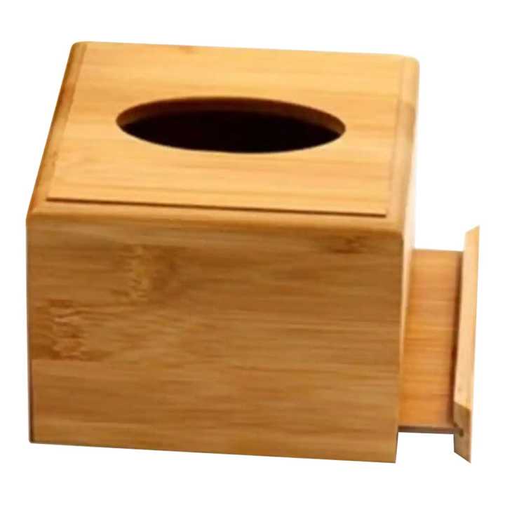 Tissue Napkin Pop Up Dispenser Bamboo Square Box | Daraz.com.np