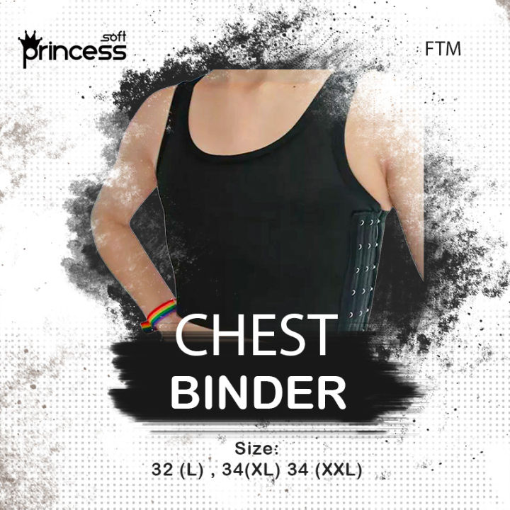 Women Les Sports Bra Chest Breast Binder Tomboy FTM Hook Flat Bra Vest ...