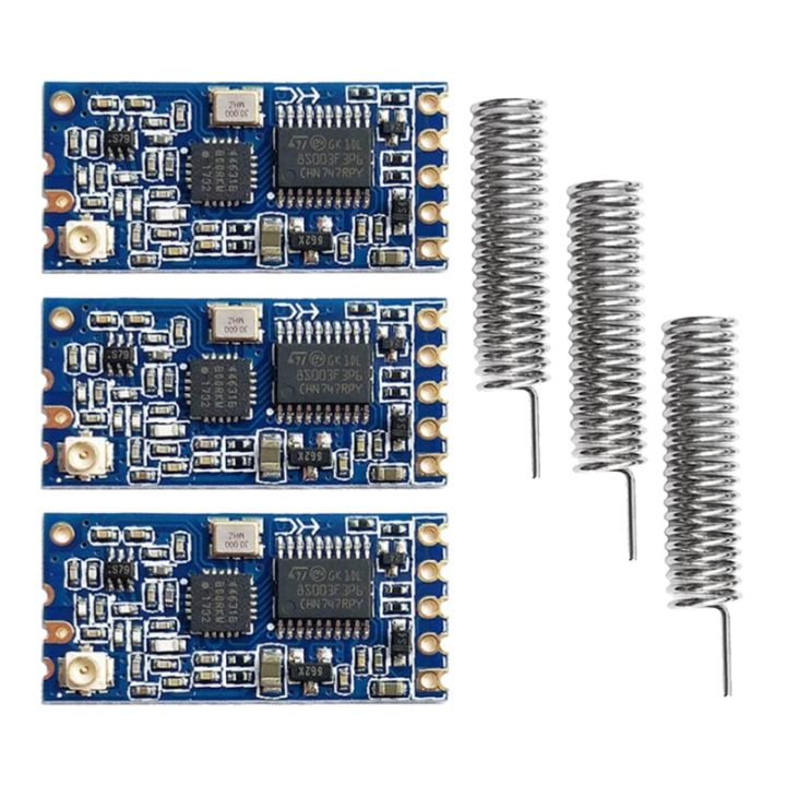 HC-12 Module, HC-12 SI4463 Stable Wireless Serial Port Module 1000M with Spring Shaped Antenna ...