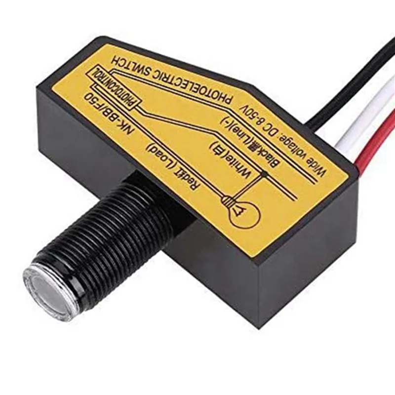 2X Photocell Switch -/F50 DC 8-50V Dusk to Dawn Sensor Photoelectric ...
