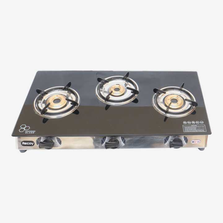 Recoy 3 Burner Glass Top Gas Burner | Daraz.com.np