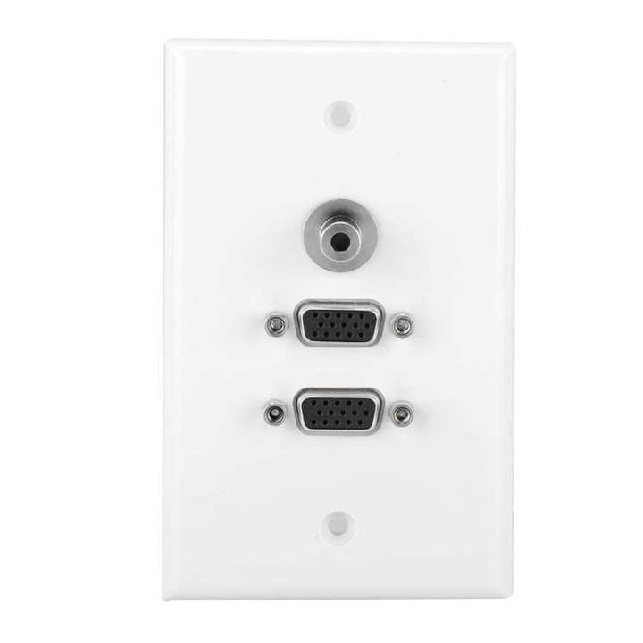 VGA Plate 2 Port + 3.5 Female Head Wall Panel for Home Theater ...