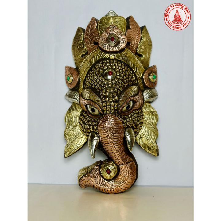 Ganesh Mask 20 inches Wooden and Metal Large Size | Daraz.com.np