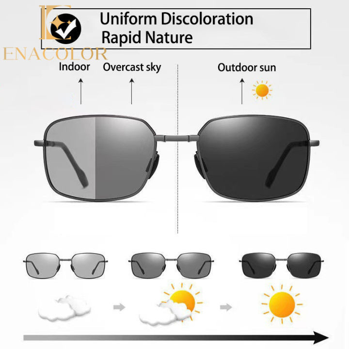 Enacolor Folding Photochromic Sensitometry Change Color Sunglasses ...
