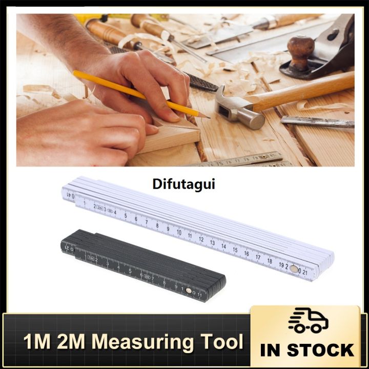 Difutagui 1M 2M Measuring Tool Slide Ten-Parts Fold Up Rulers Folding ...