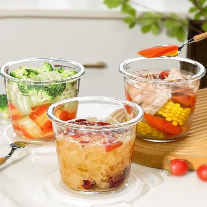 700ml Hot Transparent Glass Food Storage Containers With Lids Reusable ...