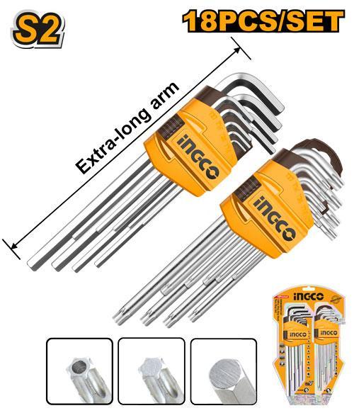 Ingco New HHKSET0181 18 Pcs Hex Key And Torx Key Set | Daraz.com.np
