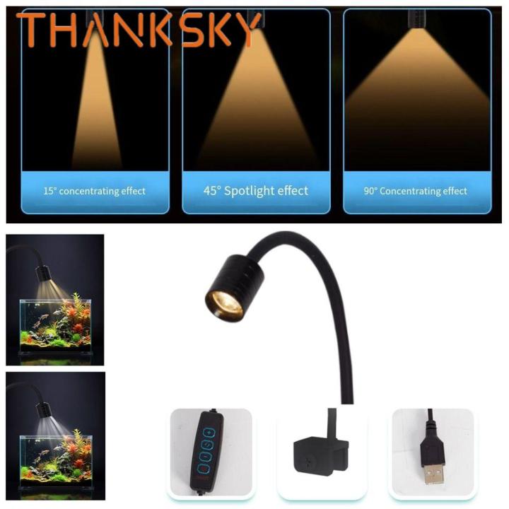 Landscape Lamps Adjustable Mini Clip-on Lamp USB 3W LED Aquarium Light ...