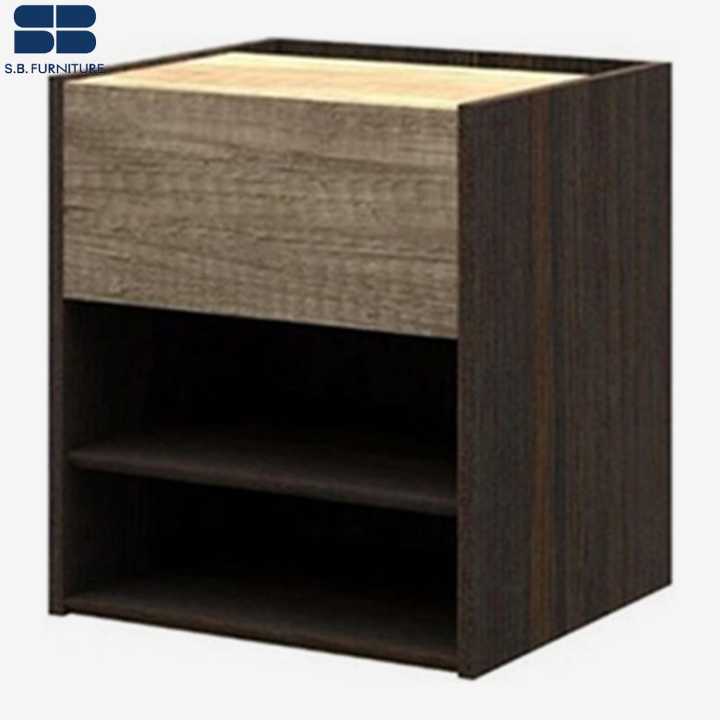 SB Furniture Leno Night Table 45cm Wide - Royal Acacia/CSL Smoke Timber(45×40×50cm) | Daraz.com.np