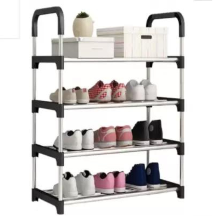 Stainless Steel Foldable Shoe Rack 4 Layers Size 60 cm x 30 cm x 80 cm ...