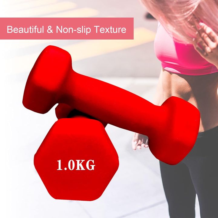 Dumbbell 1KG, 1 Piece Hex Shape Colorful Dumbbells For Women And Men ...