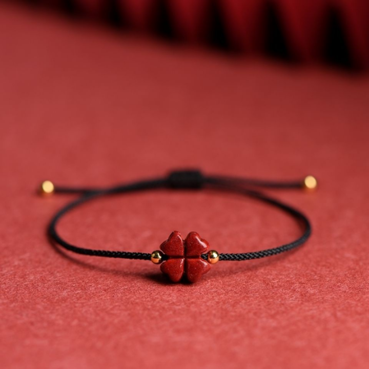 Luck Feng Shui Red String Lucky Four-Leaf Clover Bracelet For Women ...