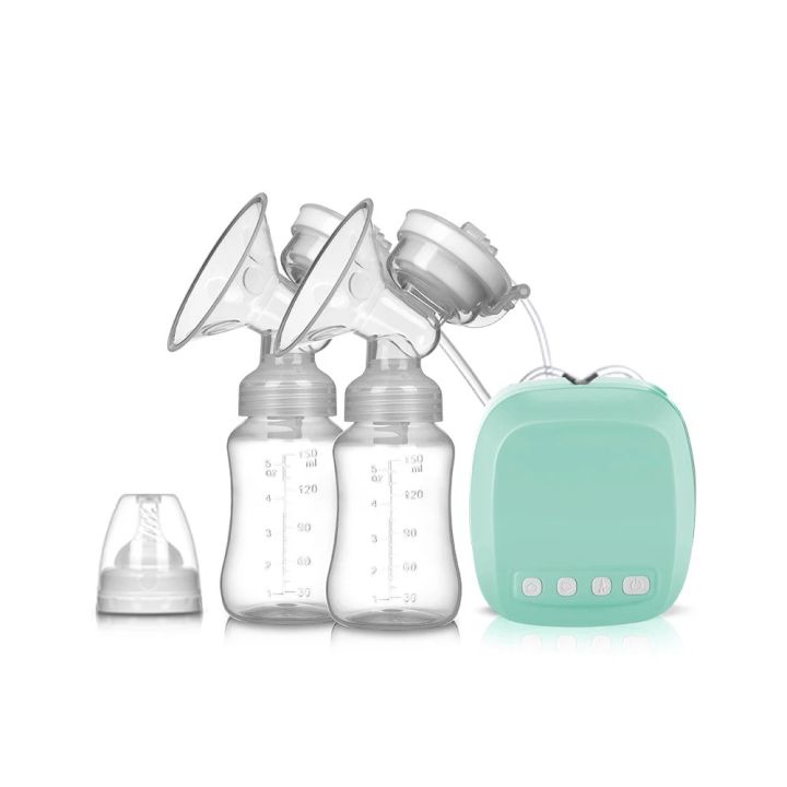 CozyKids - Double Suction Hands Free Electric Breast Pump Double Bottle ...
