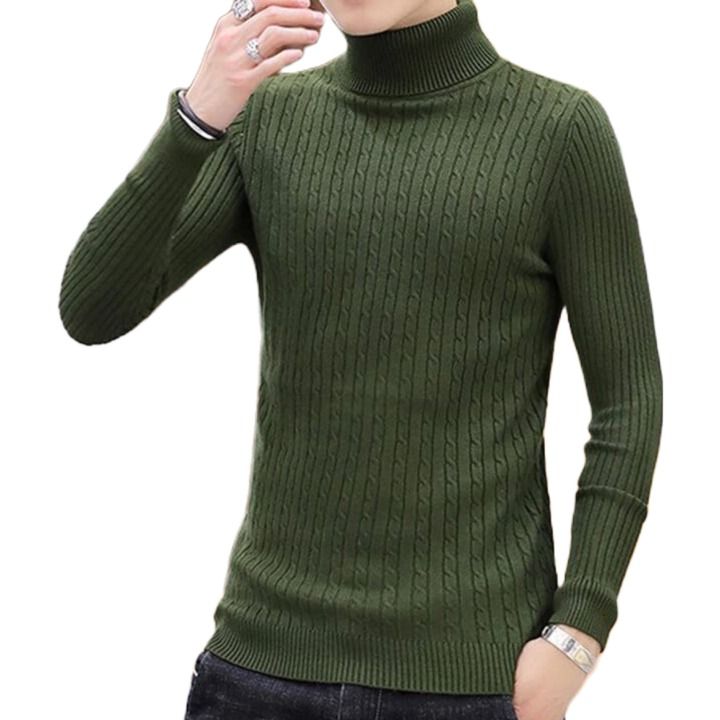 Green Woolen Turtleneck Sweater For Men | Daraz.com.np
