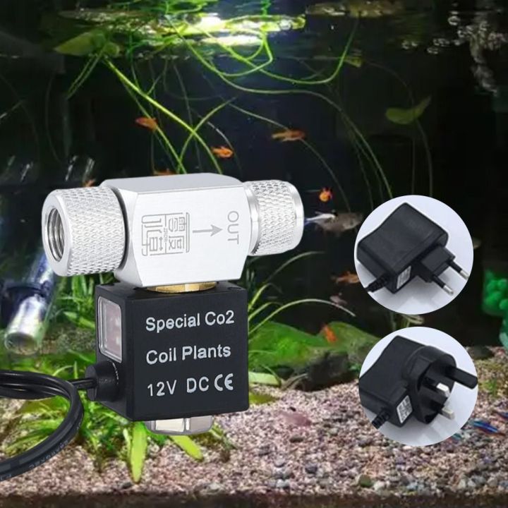 Professional Noiseless Aquarium Co2 Solenoid Valve Low Temperature 12V DC Aquarium Co2 Regulator ...