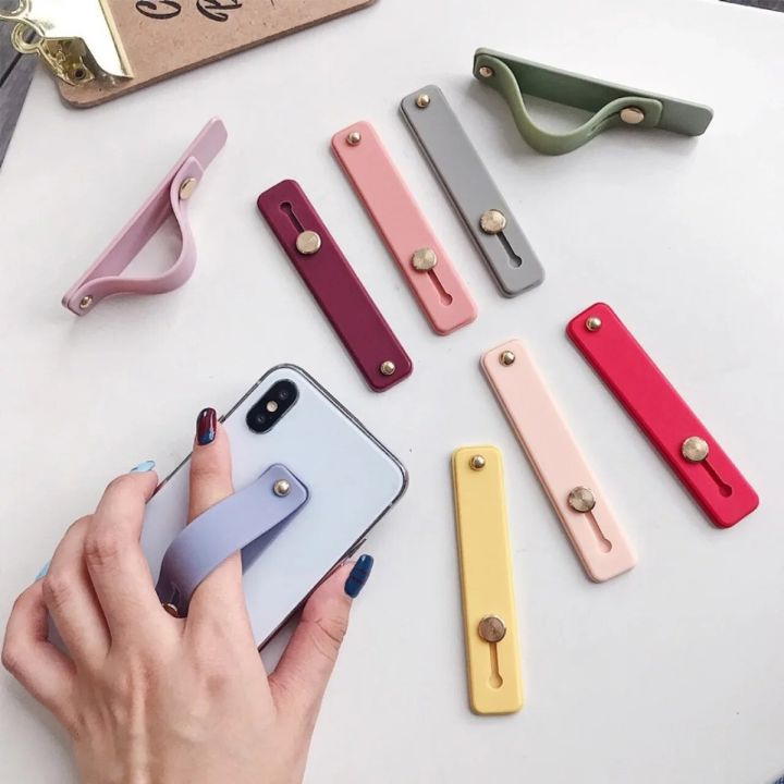 Plain Color Wrist Band Hand Band Finger Grip Mobile Phone Holder Stand ...