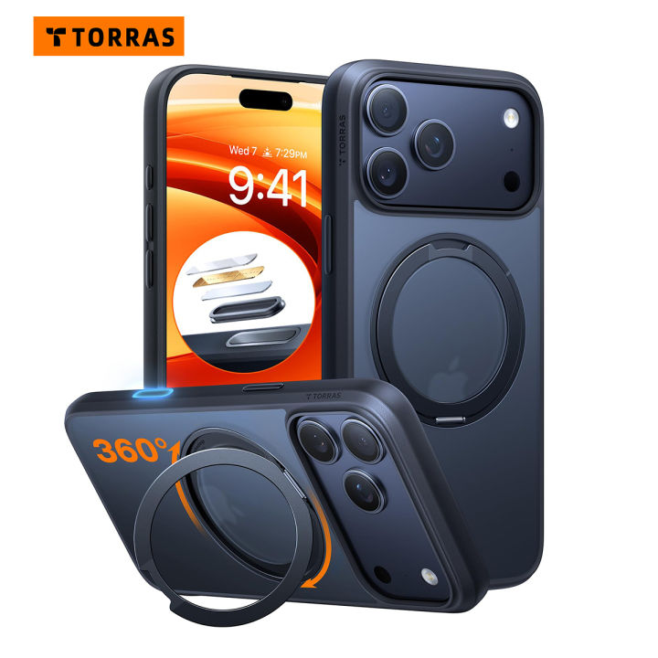 TORRAS Upgraded Rotatable Magnetic Stand for 17 16 15 14 Pro Max Case ...