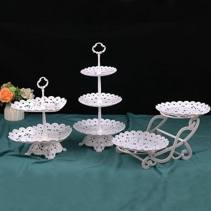 Plastic 2/3 Tier Birthday Wedding Party Tableware Afternoon Tea Cake ...