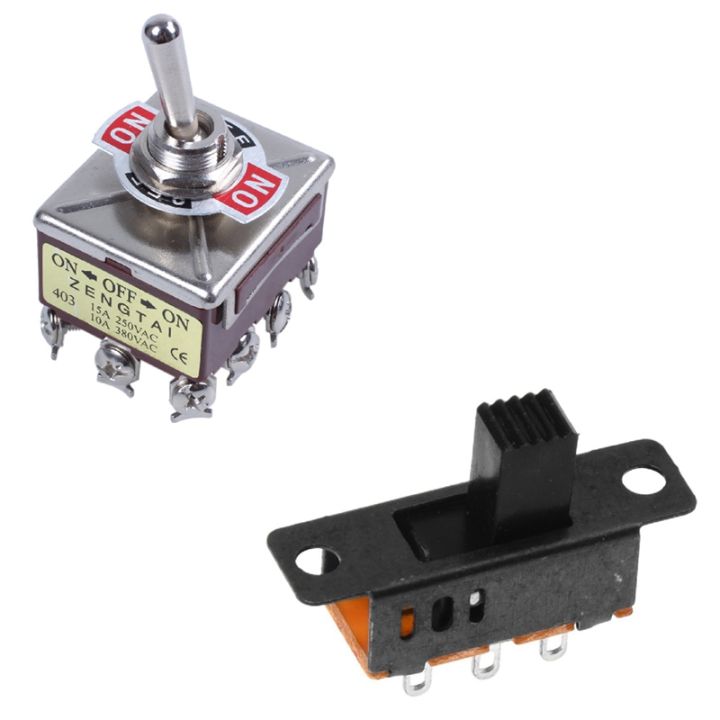 3 Positions 12 Pin Latching Toggle Switch 4PDT with 10 x DC 0.5A 50V 3 Position 2P2T DPDT Panel ...
