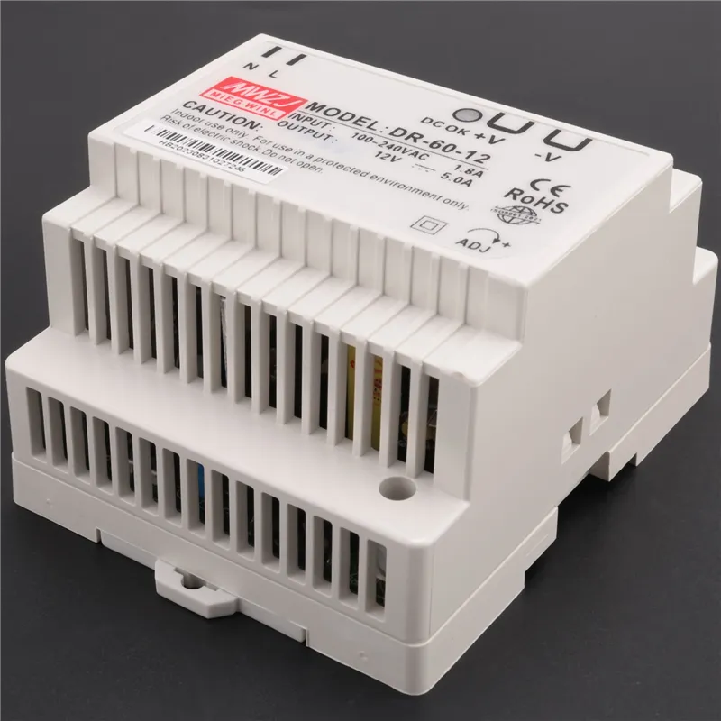 -60-12 Transformer 12 Volt 5 Amp Industrial Din Rail Power Supply 220V ...
