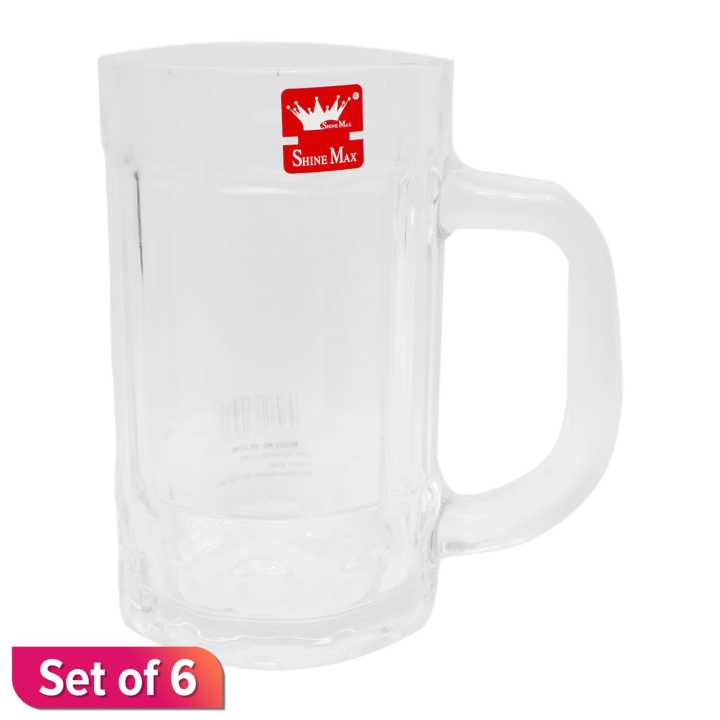 Shine Max Glass Beer Glass 6 Pcs | Daraz.com.np