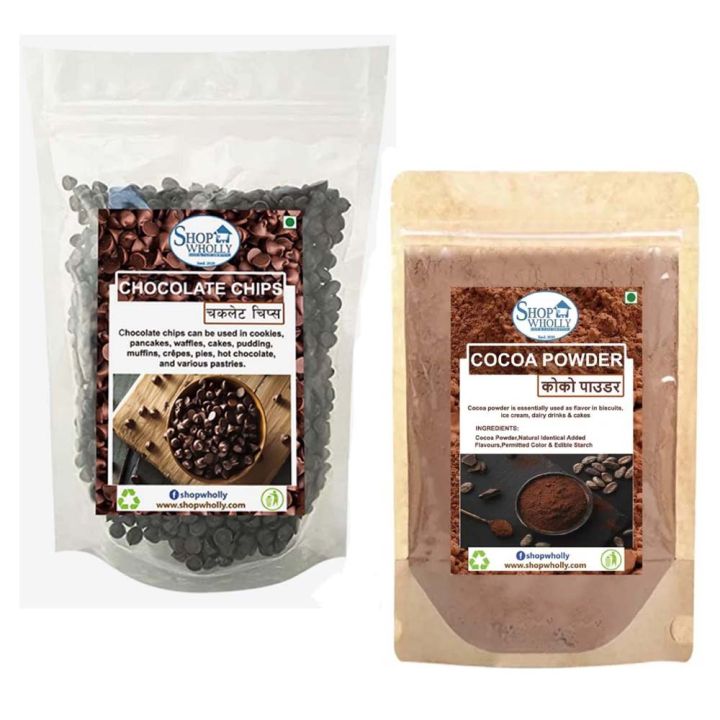 Combo Pack Of Cocoa Powder 200gm And Chocolate Chips 200gm | Daraz.com.np