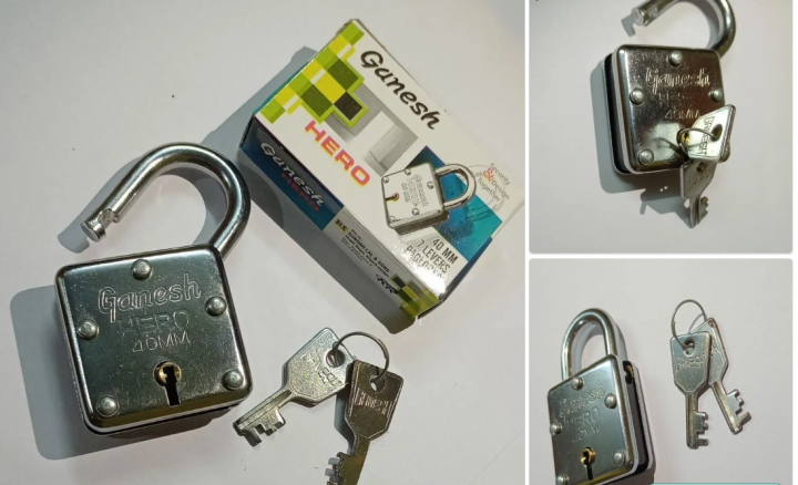 FR-KG 5 Pieces of With Key 40mm Ganesh Hero Square Shape Padlock, Door ...