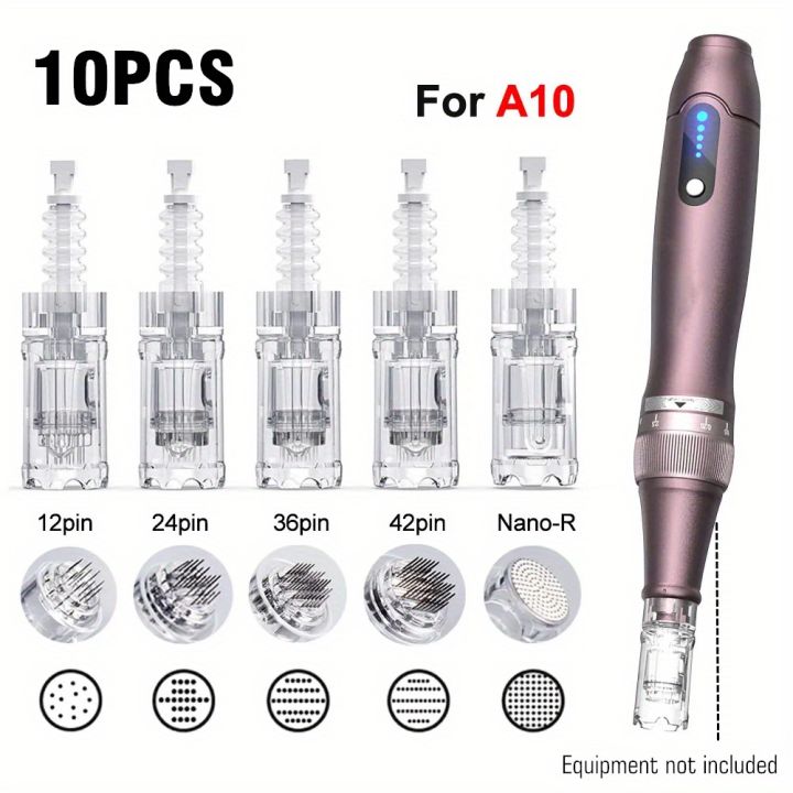 10pcs Dr Pen Cartridges Microneedling Pen Needles 12/24/36/42 Pin Nano ...