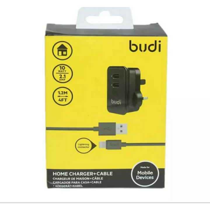 Budi Dual USB Port Home Charger with lightning cable | Daraz.com.np