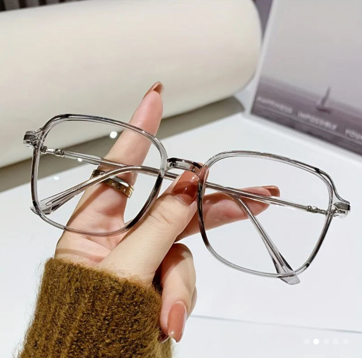Best 2024 Viral Anti light Block Ray Cut Gray Frame Glasses For Women ...
